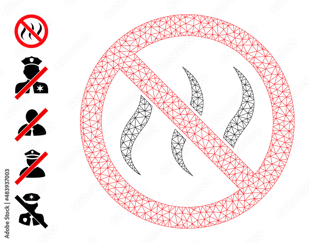 Vector no smell mesh icon model. Abstract flat mesh no smell, designed ...