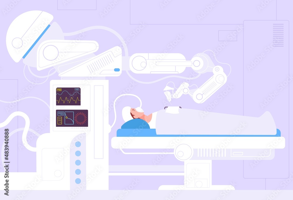 Robotic Surgery. Surgical doctor robot for operating people, biomedical ...