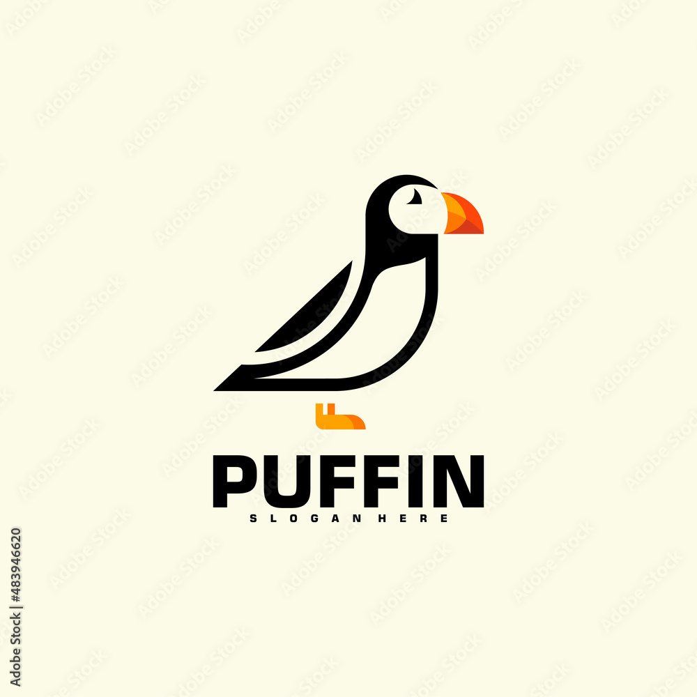 Puffin Bird Logo Vector Design. Animal Logo Concept. Creative Design ...