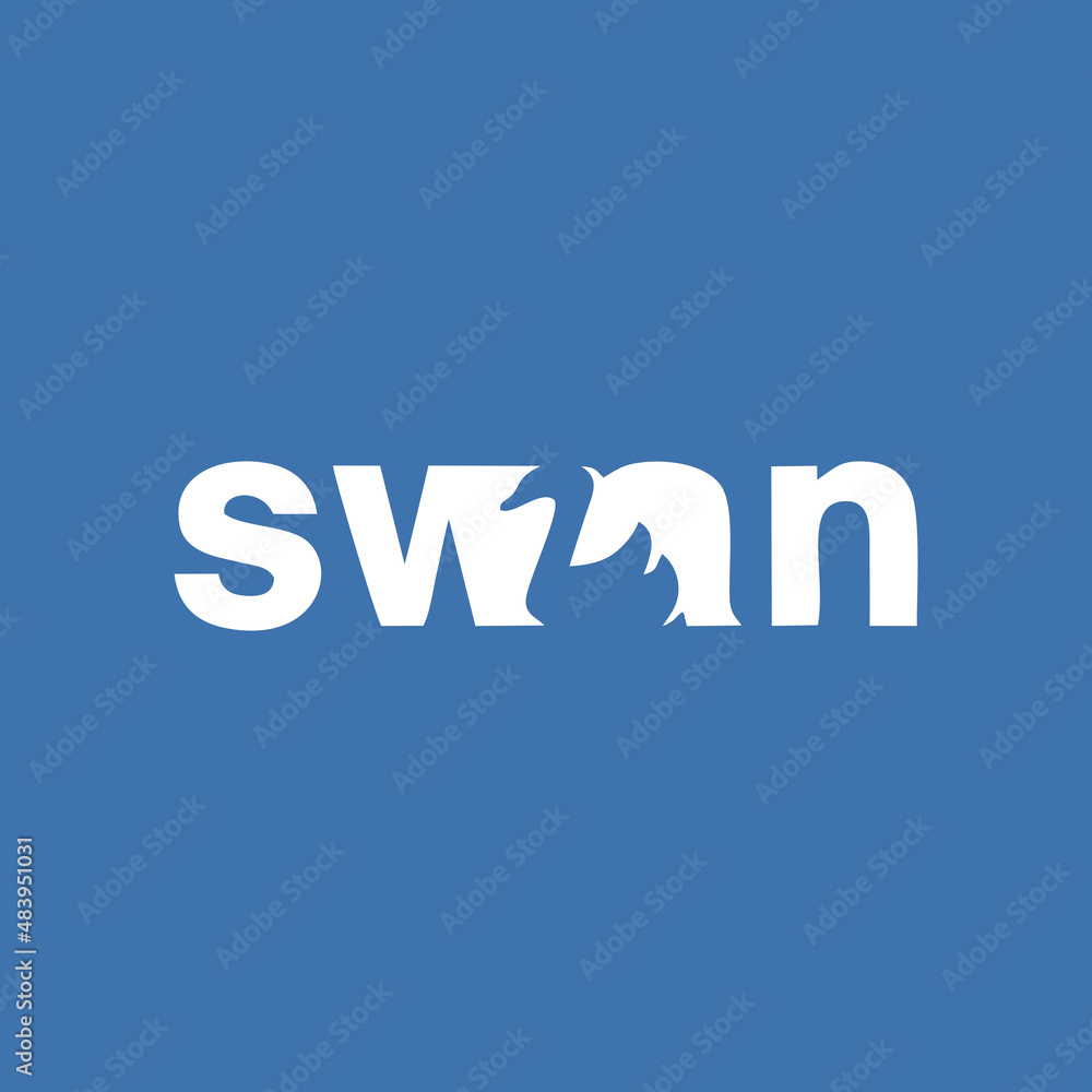 Swan letter with logo design illustration. Swan logo vector Stock ...