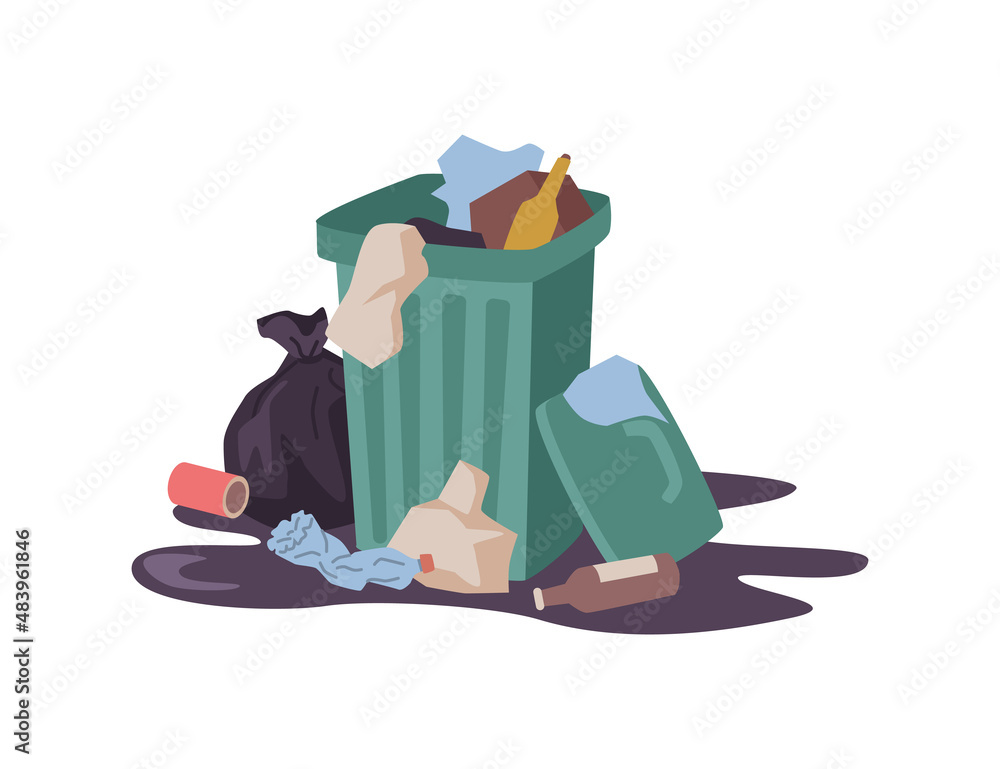 Environmental pollution and contamination problem. Vector isolated ...