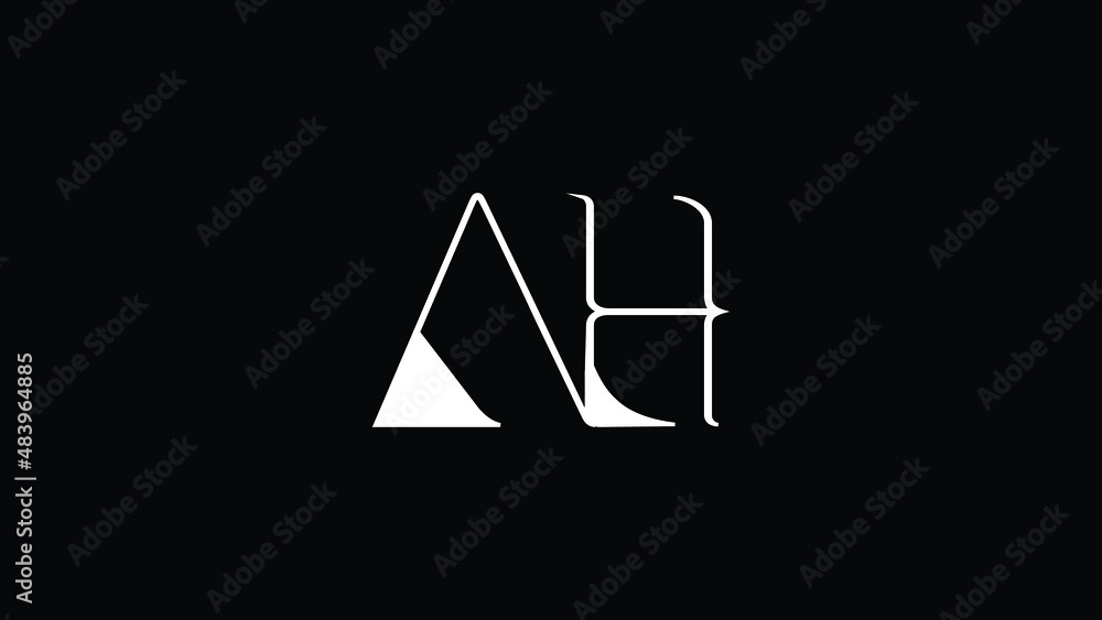 Geometric AH Letter Logo Design Template Vector Stock Vector | Adobe Stock