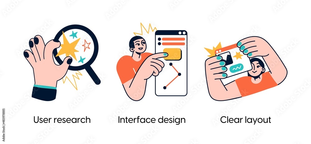 User interface development - abstract business concept illustrations ...
