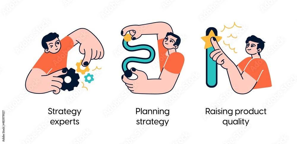 Quality control and improvement solutions - abstract business concept ...