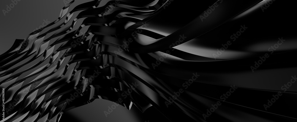 Abstract Dynamic Black Background with Various Shape Design. Usable for ...