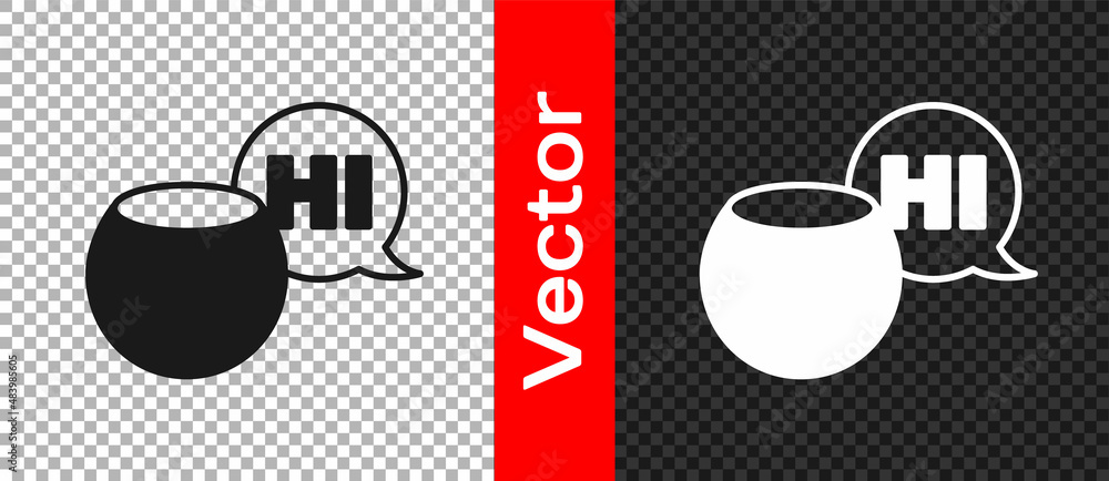 Black Voice assistant icon isolated on transparent background. Voice ...