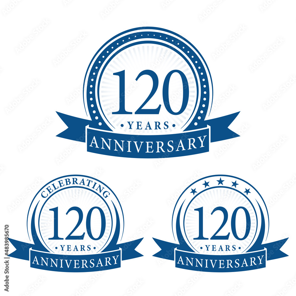 Vetor de 120 years anniversary logo collections. Set of 120th ...