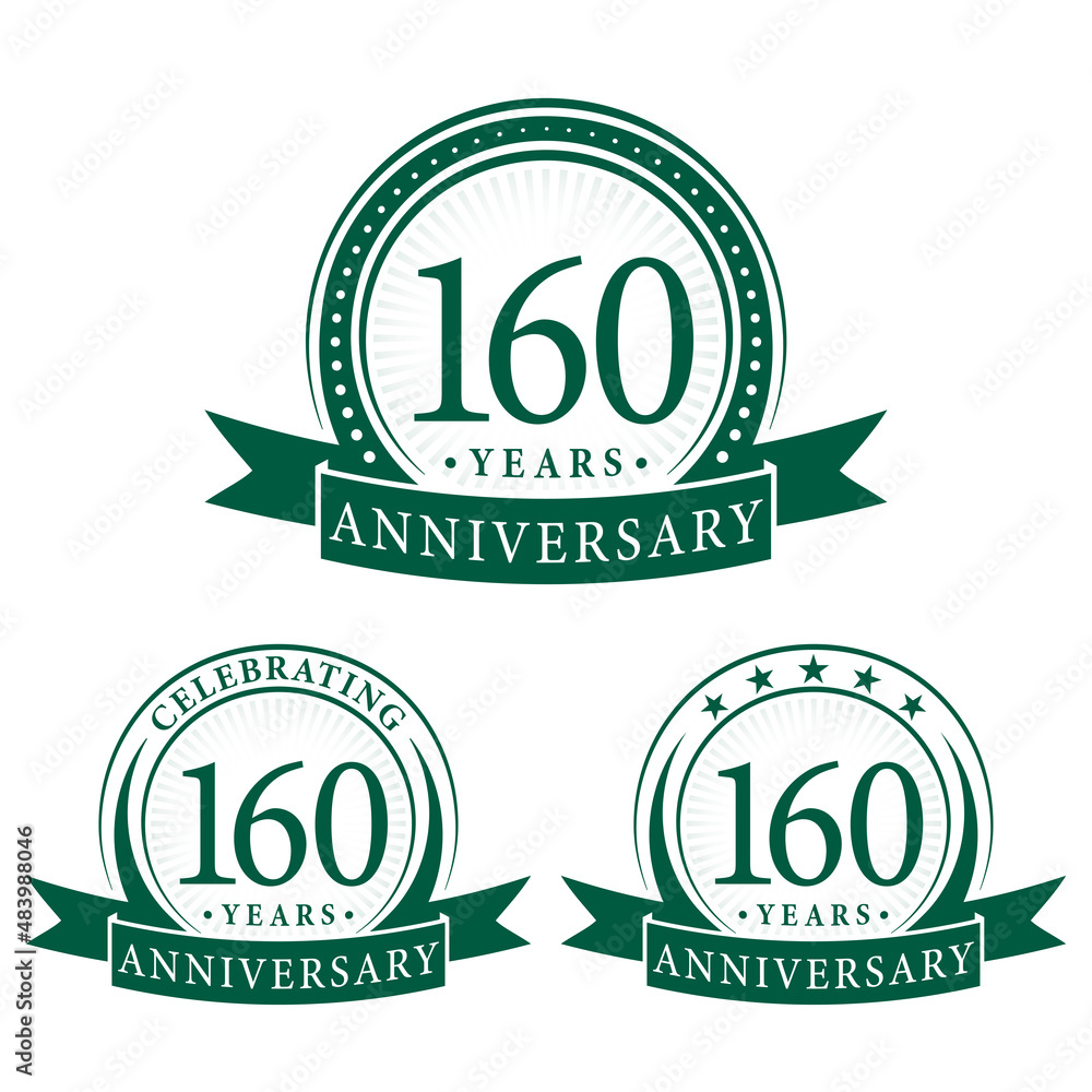 160 years anniversary logo collections. Set of 160th Anniversary ...