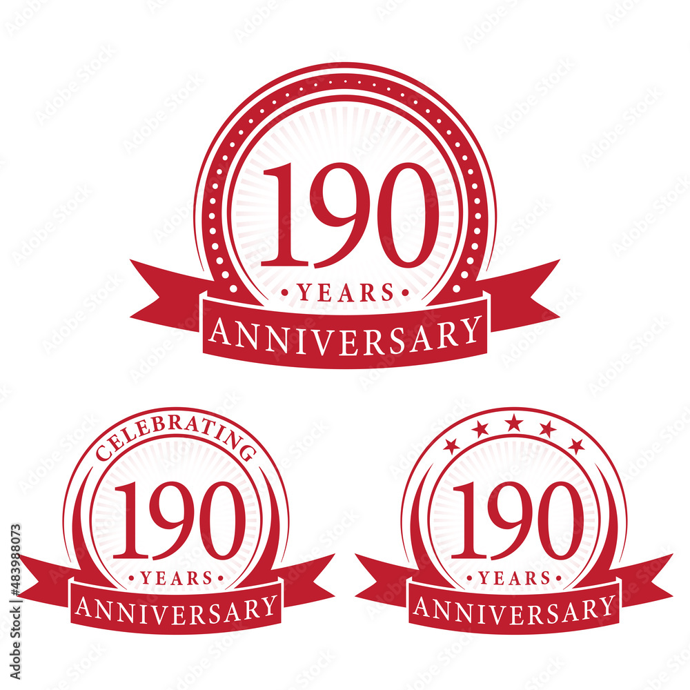 190 years anniversary logo collections. Set of 190th Anniversary ...