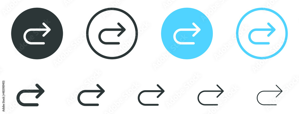 Vetor de return icon redo arrow turn right symbols direction icons do ...