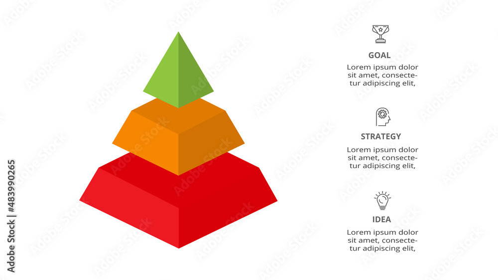 Vector pyramid up arrows infographic, diagram chart, triangle graph ...