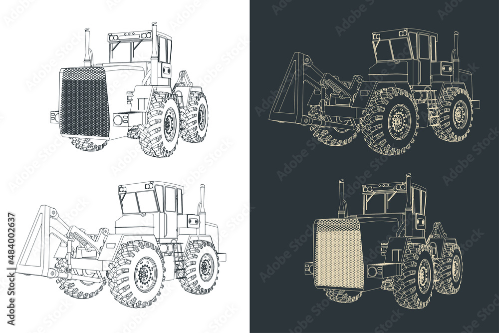 Tractor sketches Stock Vector | Adobe Stock