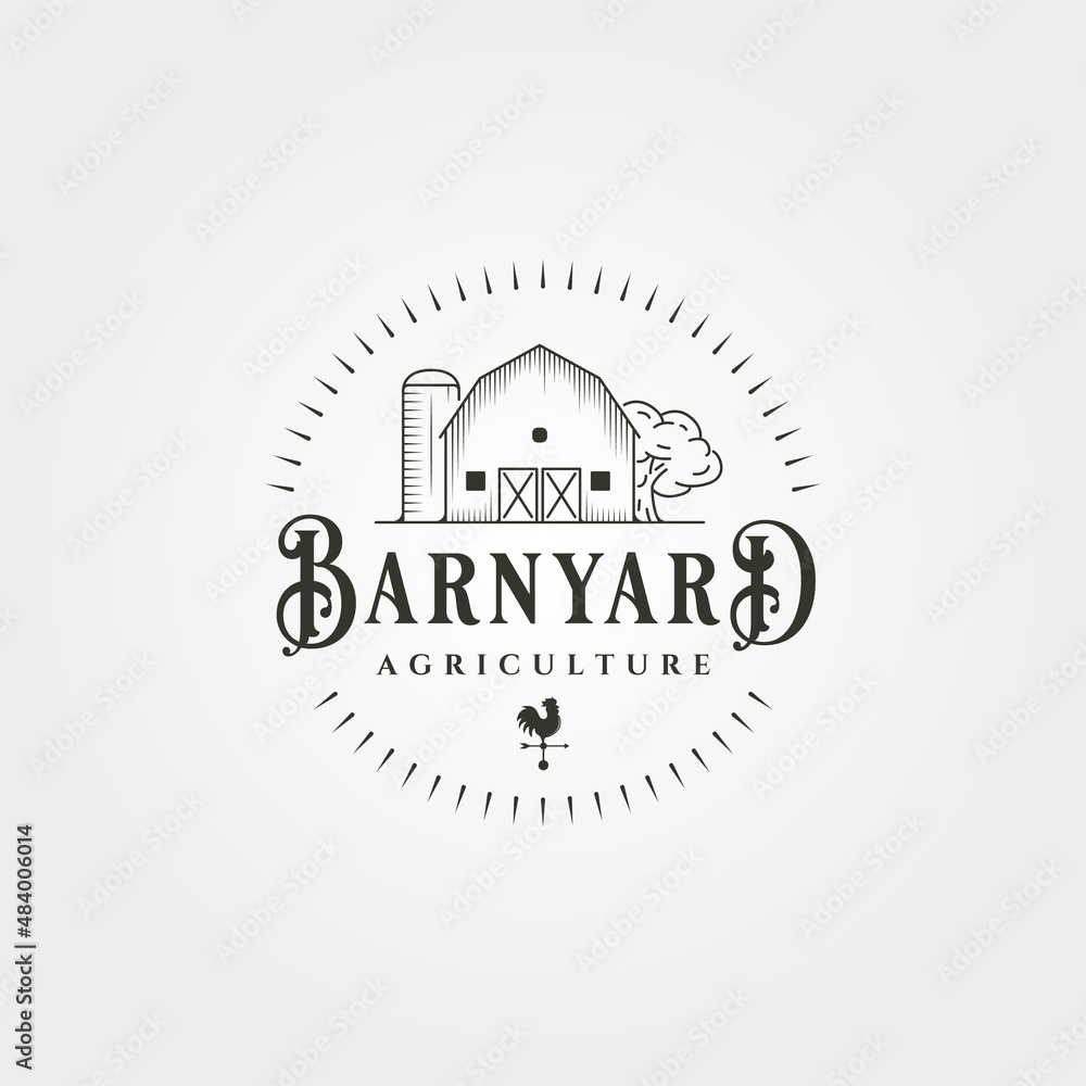 vector of barn vintage logo vector symbol, barn lettering logo design ...