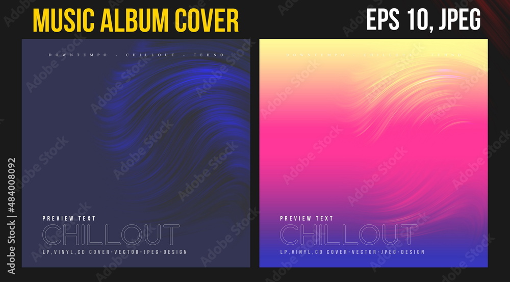 Music Album Cover. Abstract Vector Design of CD Cover and Vinyl Record ...