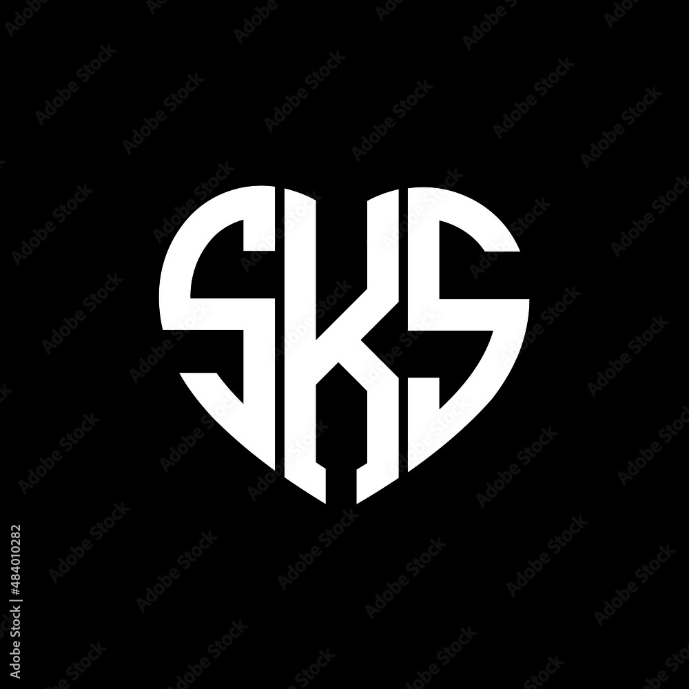 SKS letter logo design on black background.SKS creative initials letter ...