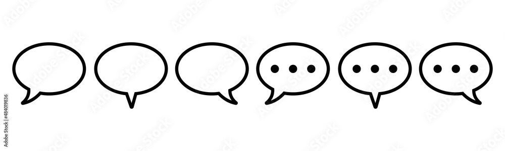 Conversation Clouds Clipart In Black