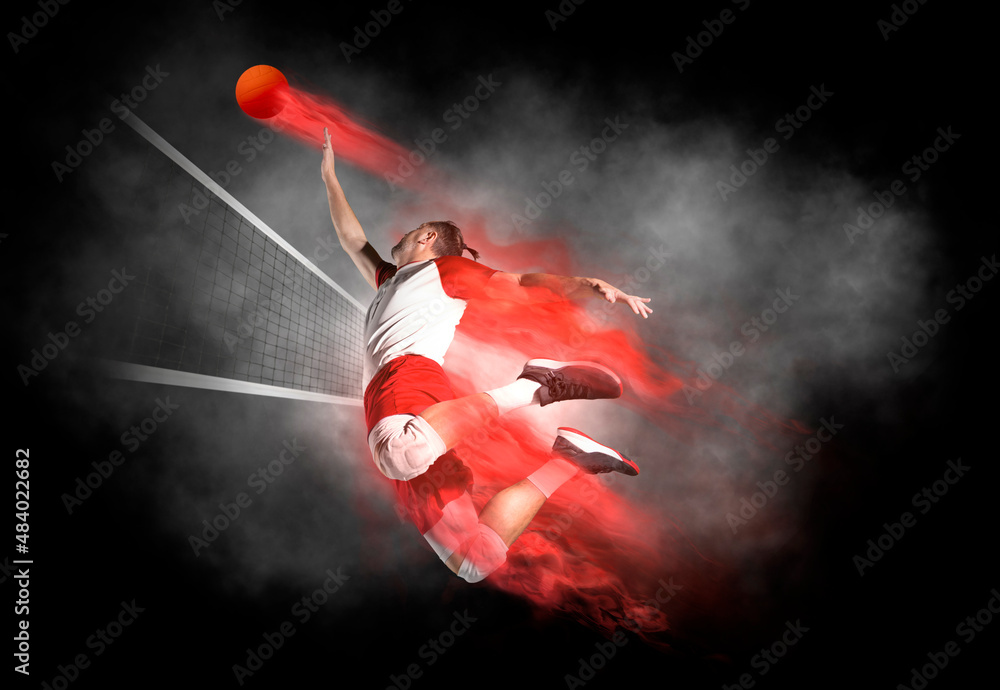 Volleyball player players in action Stock Photo | Adobe Stock