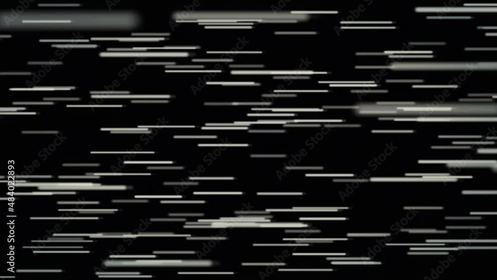 Horizontal white lines moving horizontally on a 4k black background ...