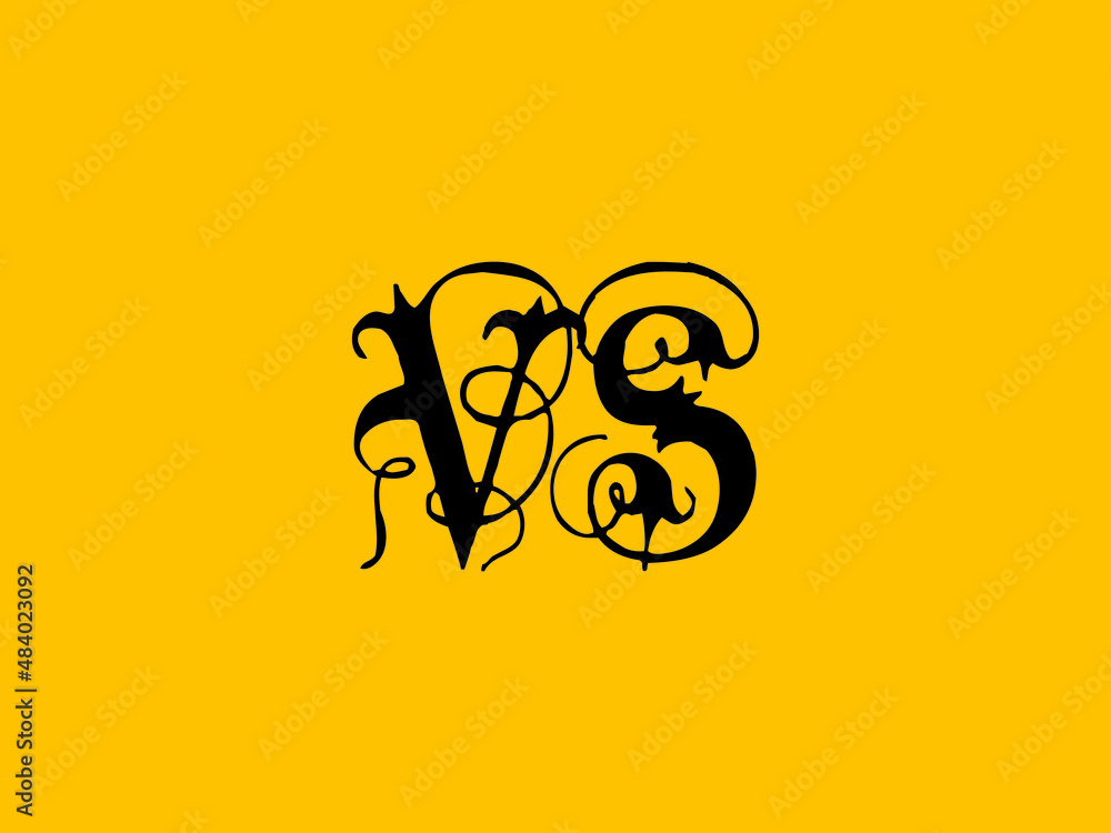 Calligraphy VS logo icon vector with Creative Modern Trendy Typography ...