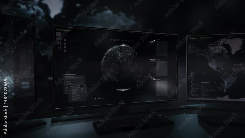 Spy Target Ip Data Scan Via High Tech Satellite Surveillance Data ...