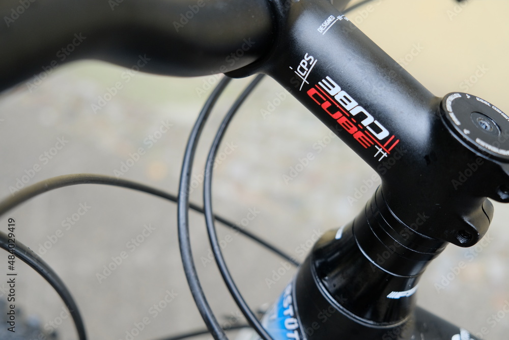 Berlin, Germany - August 5, 2017: details of CUBE bike. CUBE is a ...