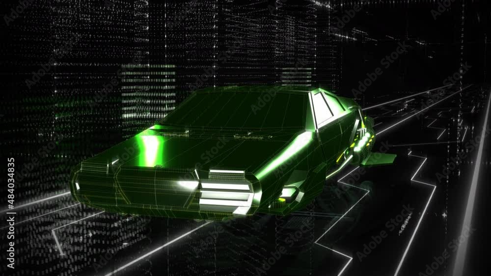 Green Digital Car inside of the Augmented Reality. Green Digital Car is ...