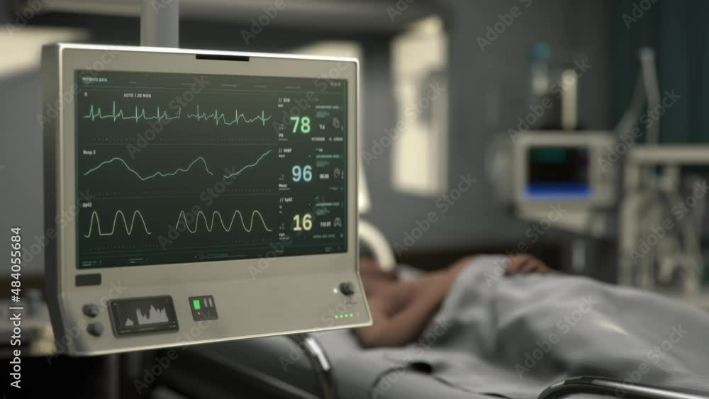 ECG Monitoring Machine Checks Vital Signs Of Patient By Analyzing ...