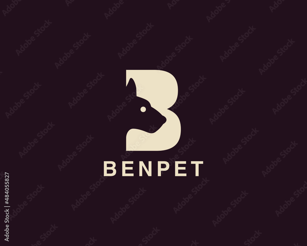 Letter B Pet dogs Logo template, fully vector and customized logo ...
