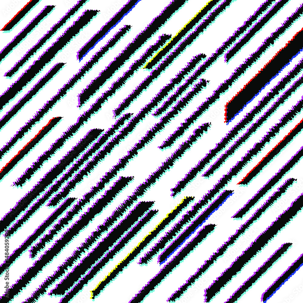 Glitch deformed oblique stripes pattern. Vector illustration. Trendy ...