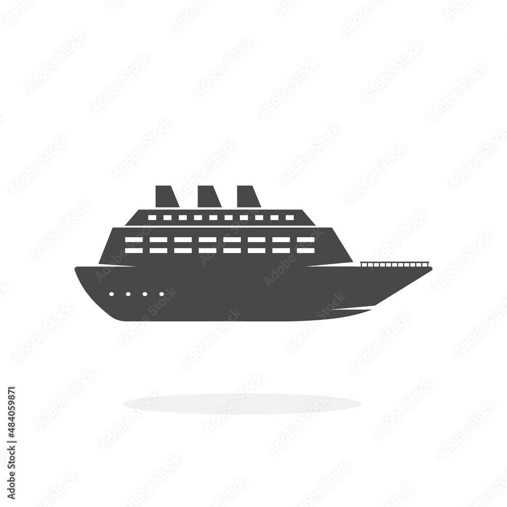 Ocean Liner Cruise Ship Ship Icon Silhouette Vector Illustration Stock ...