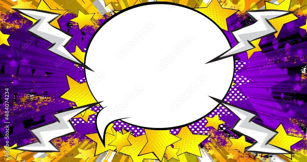 Retro comic style Speech Bubble background. Manga cartoon backdrop ...