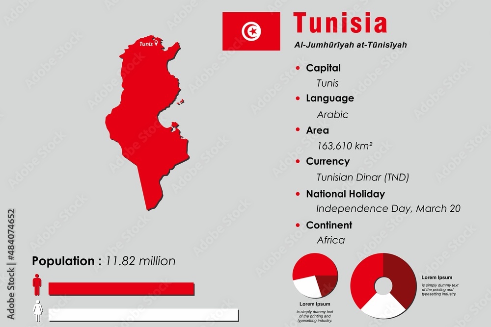 Tunisia infographic vector illustration complemented with accurate ...