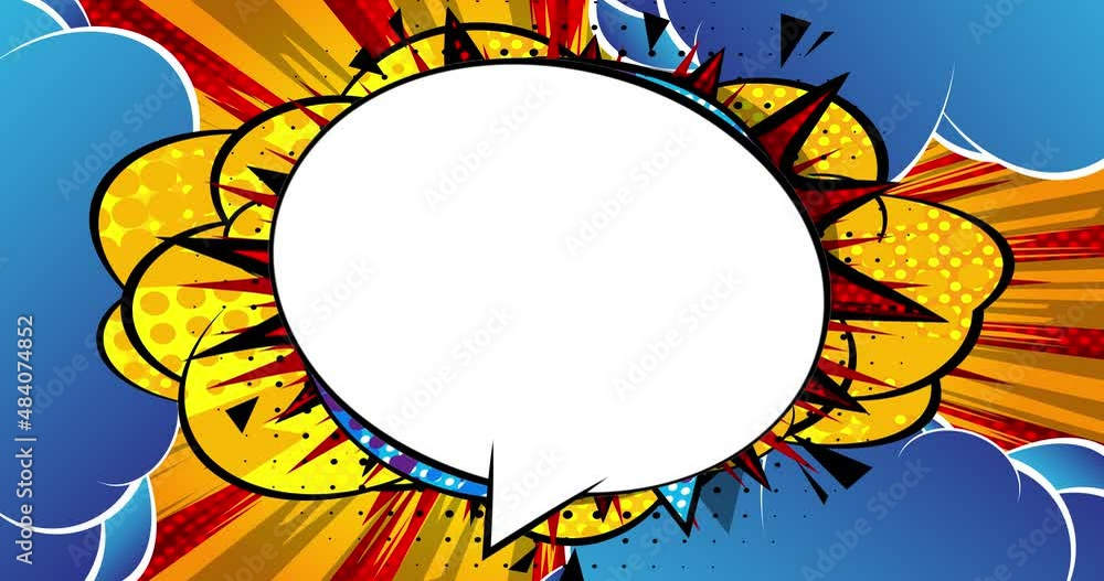 Retro comic style Speech Bubble background. Manga cartoon backdrop ...