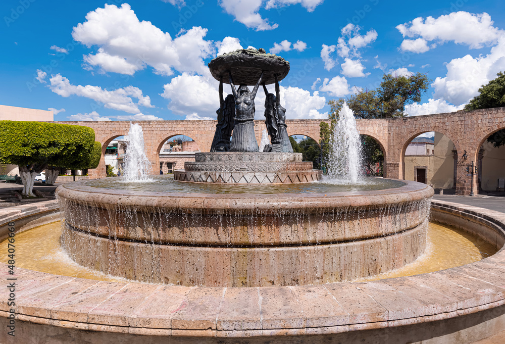 Morelia, Michoacan, Mexico, 20 September, 2021: Las Tarascas fountain ...