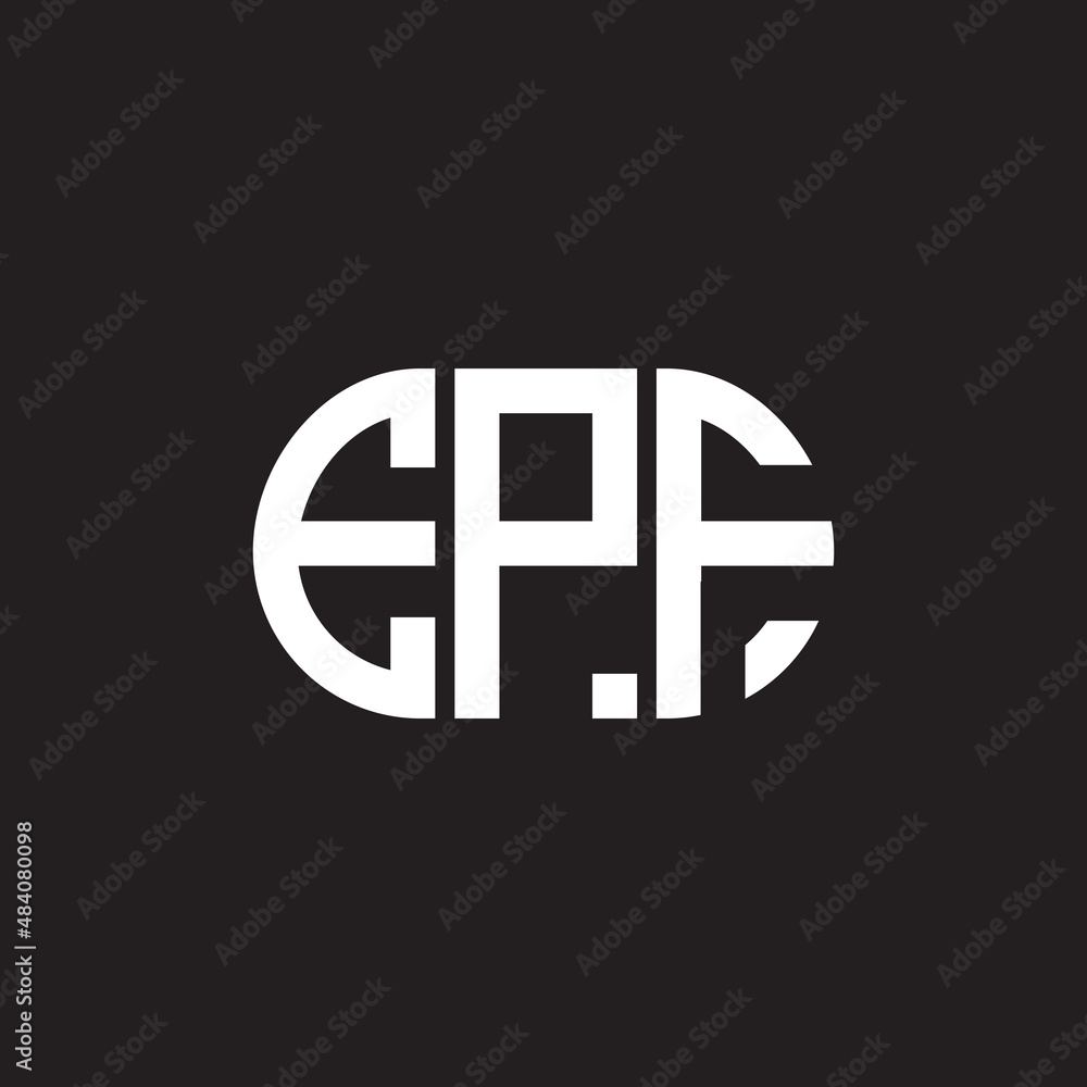 EPF letter logo design on black background. EPF creative initials ...