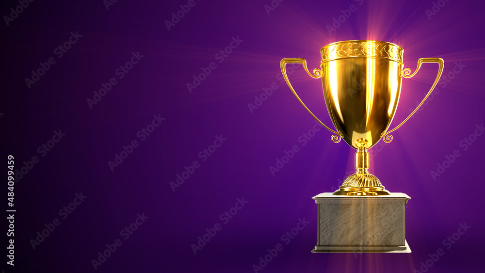 pretty shining gold 1st place prize goblet on podium - object 3D ...