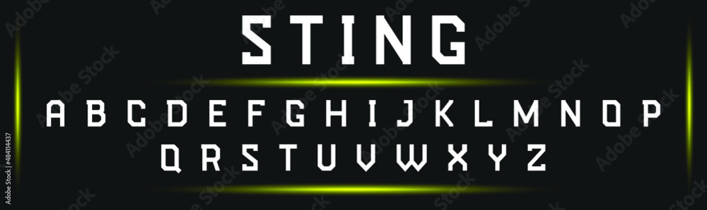 STING minimal creative Tech Letter Concept and Luxury vector typeface ...
