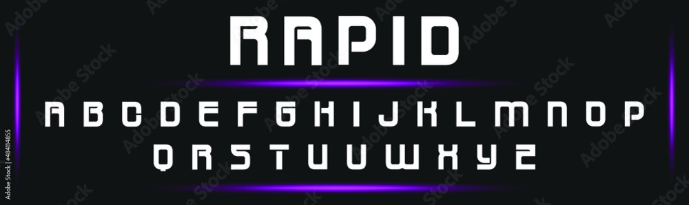 RAPID minimal creative Tech Letter Concept and Luxury vector typeface ...