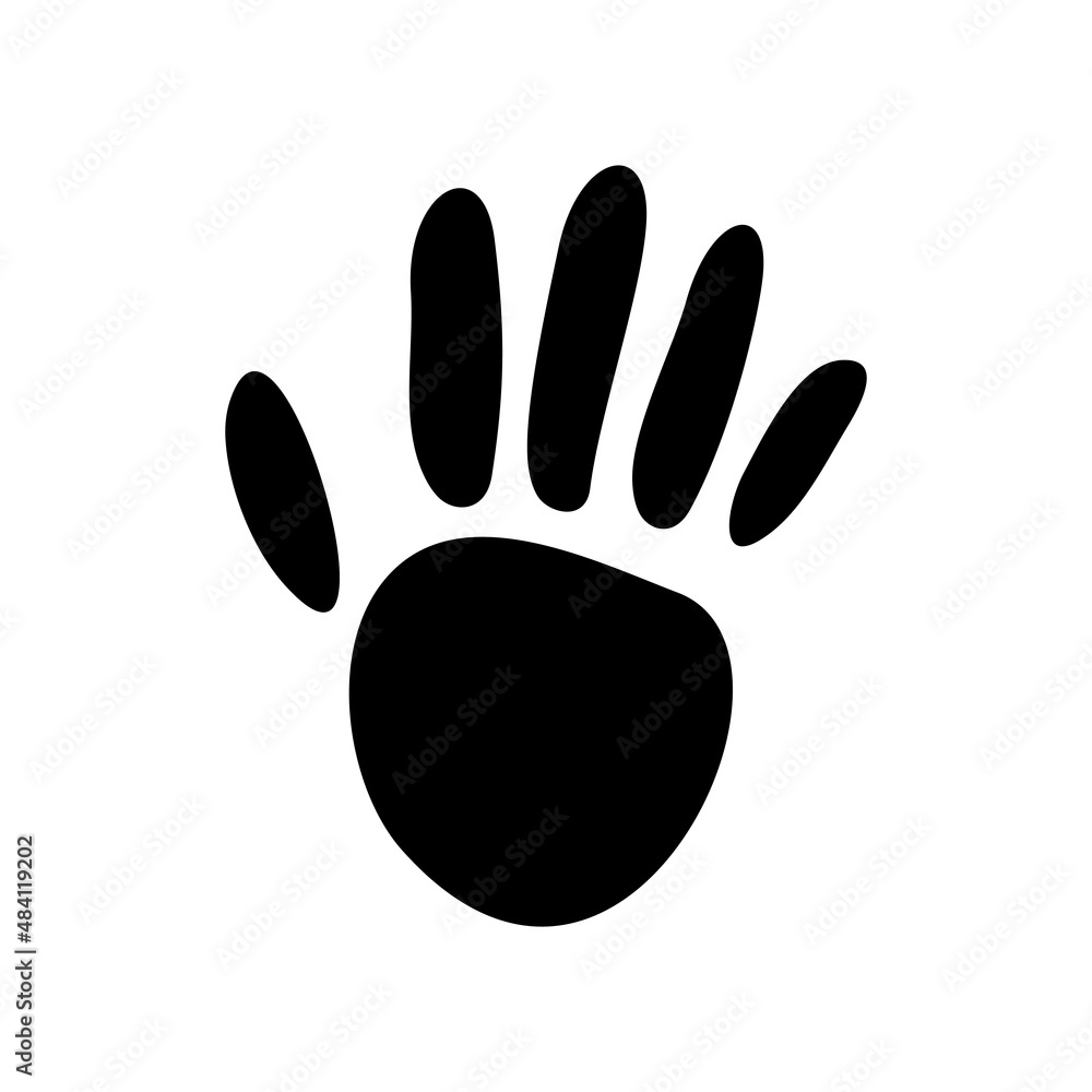 Handprint icon vector. Hand illustration sign. Hand Print symbol or ...