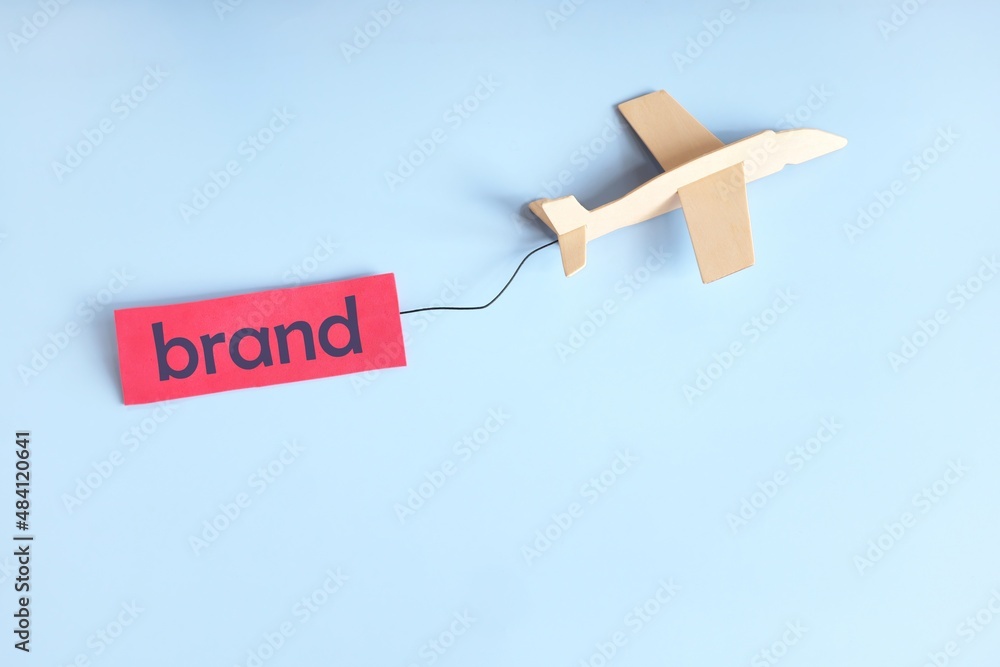 Business branding campaign success and launching concept. Airplane ...