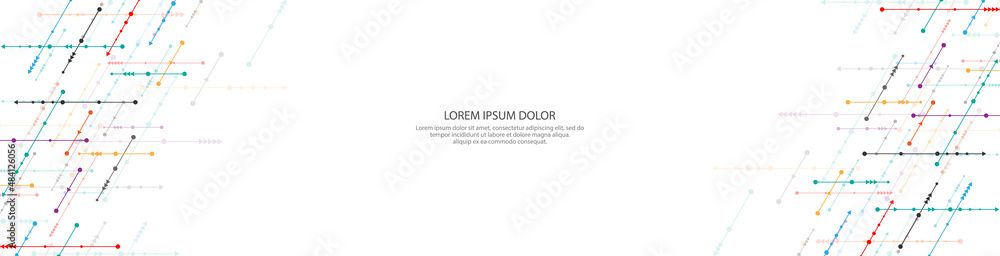 Website header or banner design template. Abstract technology ...