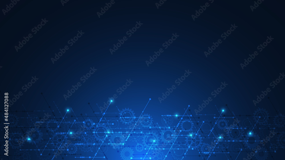 Abstract technology background with arrows and lines. Concepts and ...