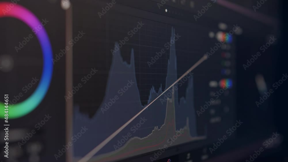 This video shows a close-up of an editor using the curves chart on an ...