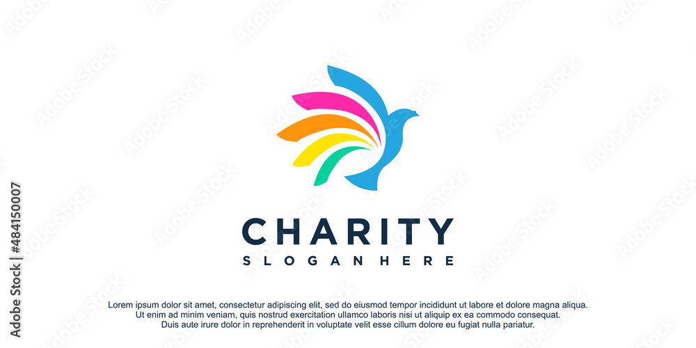 Charity logo with modern concept for business premium vector Stock ...