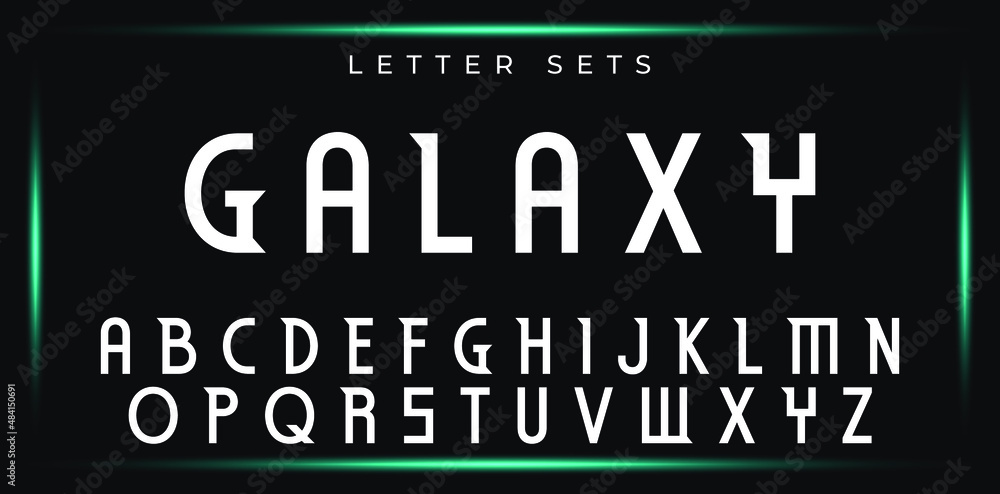 GALAXY modern tech minimal fonts letter logos artwork. Luxury vector ...