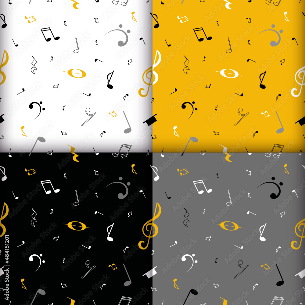 Seamless musical pattern for wrapping paper, fabric, wallpaper. Endless ...