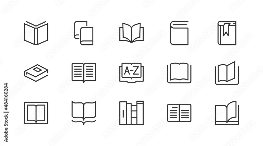 Simple line set of read icons. Stock Vector | Adobe Stock