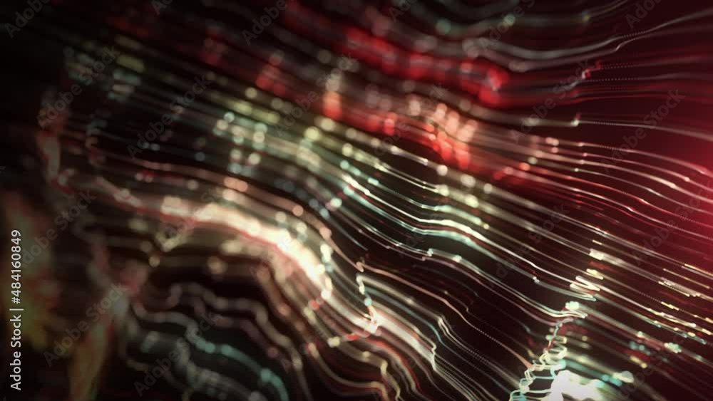 Abstract Glowing Light Strings Background Looping With Depth Of Field ...