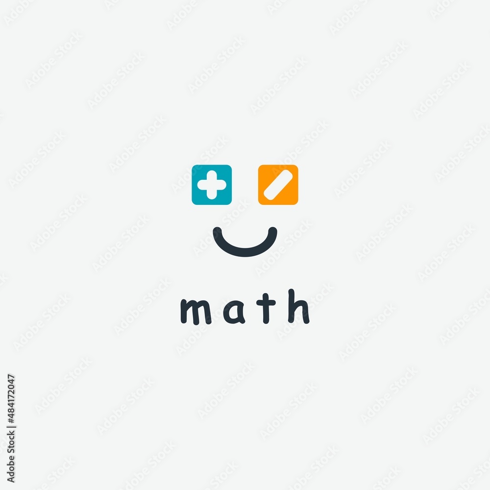 simple math education logo design. happy math logo. smile math logo ...