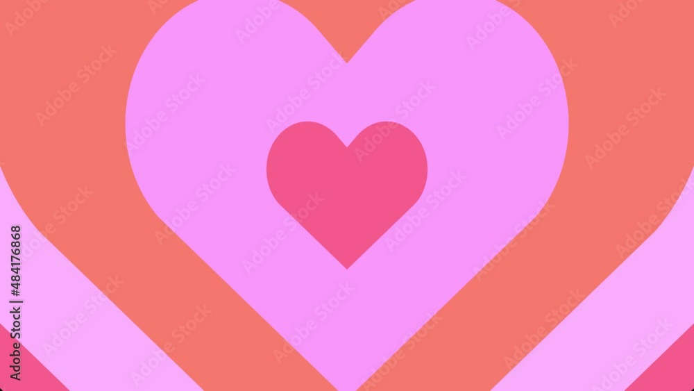Valentine Heart love animation loop. Valentine’s day moving heart motion background ending scene ...